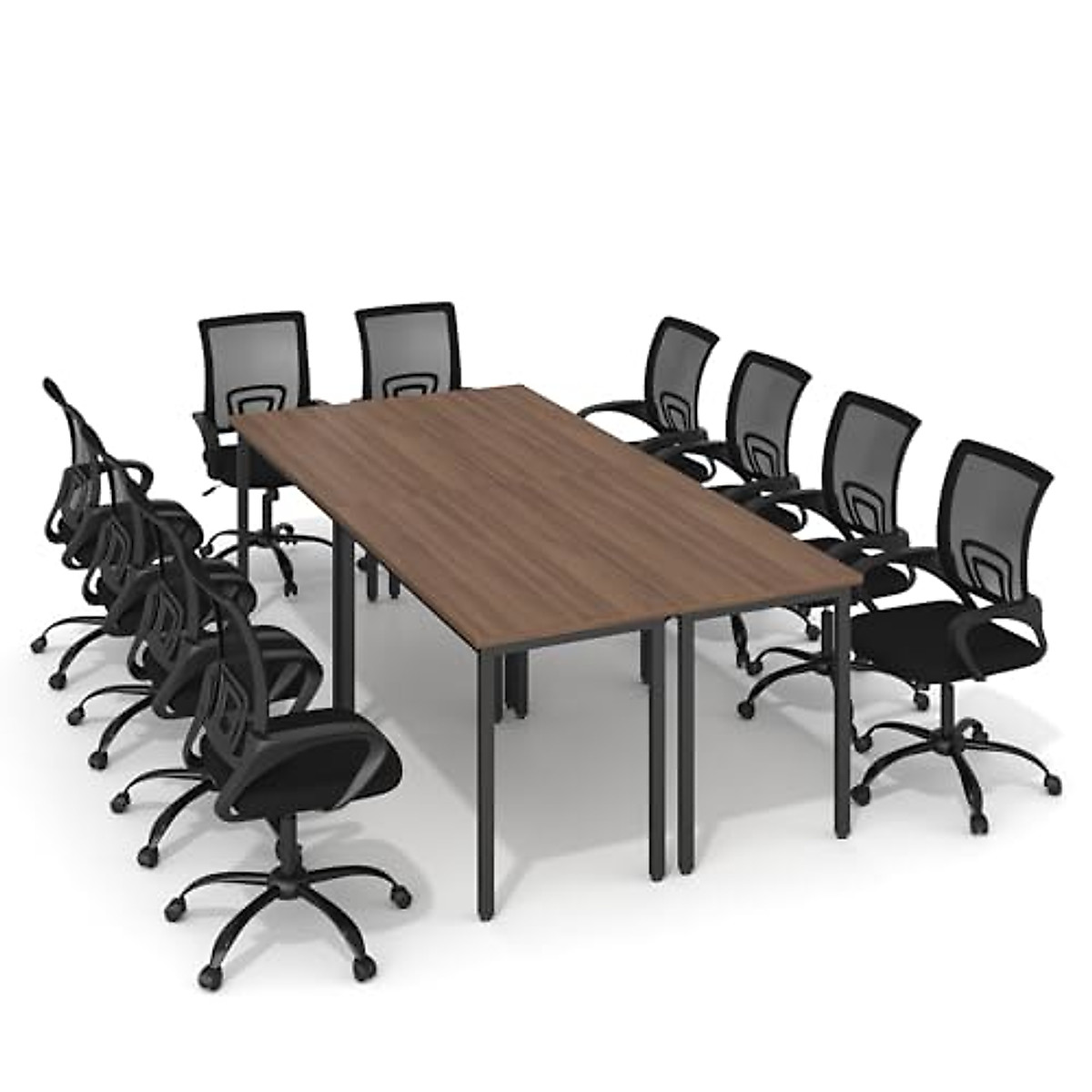 Bonzy Home 8ft Conference Tables Chair Set, 94.4"x47.2"x29.5" Table & 10pcs Chairs, Office Computer Desk and Chair Set for Meeting Room Office Furniture Set for 10 People