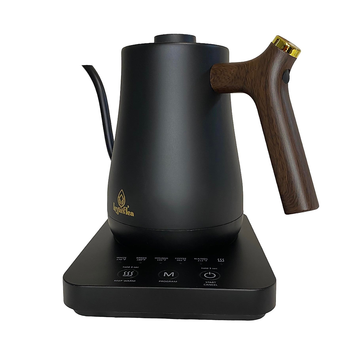 Gooseneck Electric Kettle Leyla's Ultra Fast Boiling Water, Kettle with 5 Variable Presets, 100% Stainless Steel, Leak-Proof Design, Boil-Dry Protection 1L, Matte Black