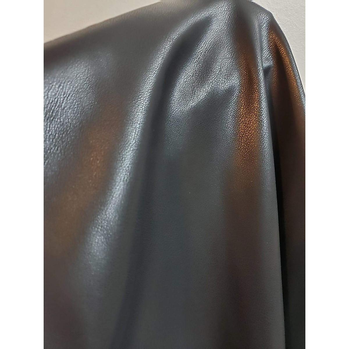 NAT Leathers™ | Black Garment Weight Thin Faux (Peta-Approved Vegan) Leather Synthetic Pleather 0.7 mm Stretch 1 Yard 52 x 36 inches Soft Smooth for Garments, Pants, Skirts Shirts 0.7 mm