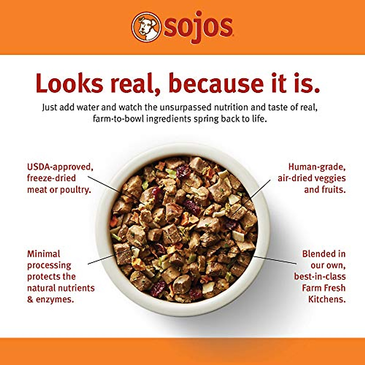 Sojos Complete Turkey & Salmon Recipe Senior Grain-Free Freeze-Dried Raw Dog Food, 7 Pound Bag
