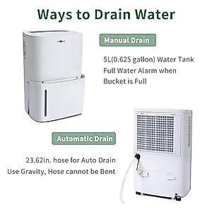 Uhome 120 Pints Dehumidifier with Drain Hose - 6000 Sq. Ft Quiet Dehumidifier for Home, Basements, Storages and Large Rooms with 5L Water Tank