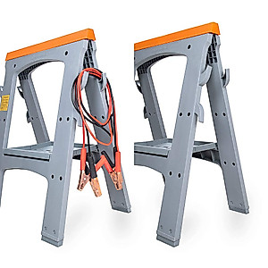 Amazon Basics Folding Sawhorse - Set of 2, 900 Pound Capacity