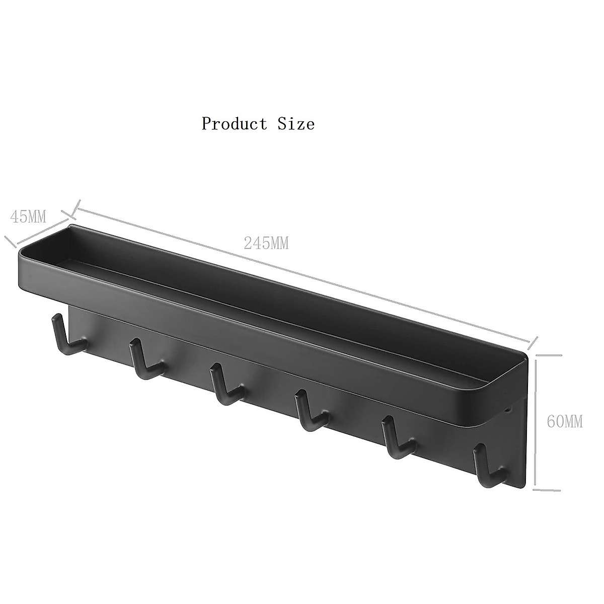 Key Holder Wall Mounted with 6 Hooks, Self Adhesive Metal Key Rack with Mail Organizer Tray, Key Hanger for Entryway Hallway Kitchen Farmhouse Decor