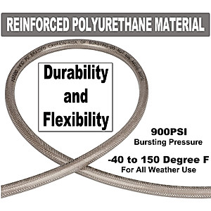 YOTOO Reinforced Polyurethane Air Hose 1/4" Inner Diameter by 100' Long, Flexible, Heavy Duty Air Compressor Hose with Bend Restrictor, 1/4" Swivel Industrial Quick Coupler and Plug, Gray