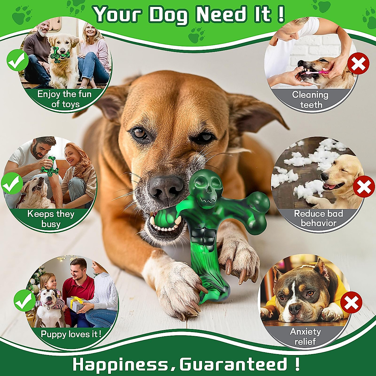 SIHRMIU Dog Toys for Aggressive Chewers,Faint Bacon Flavor,Almost Indestructible Dog Bone for Medium/Large Breed,Toughest Nylon Dog Chew Toys, Heavy Duty Long Lasting Fun Dog Gift