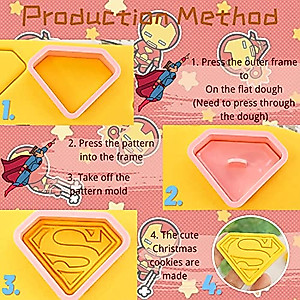 Crethinkaty Cartoon Cookie Cutter-8 Plastic Cookie Stamp- Cartoon Fun Cookie Mold, Children's Baking Set.