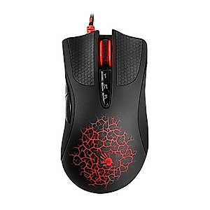 BLOODY AL90 Optical Gaming Mouse with Light Strike (LK) Optical Switch & Scroll - 8 Programmable Buttons and Advanced Macros - Ergonomic Right Hand Grip - Button Grips - Colored Profile Selection