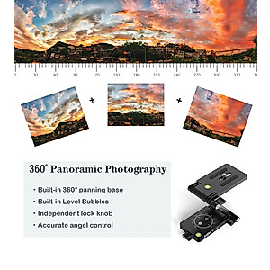 Z Flex Tilt Tripod Head - Flexible Angle Pan & Tilt Head/Universal Multiway Camera Tripod Connecting to Monopod Slider Rail Stabilizer Gimbal|Compact Folding Z Bracket Mount Fits Most DSLR Camera