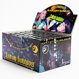 Atomic Bubbles: Tekno Bubbles - 48 Pack 1oz Bottles - UV Blacklight Glow Bubbles, Glow Parties, Indoor & Outdoor, Party Favors, Kid Safe & Non-Toxic