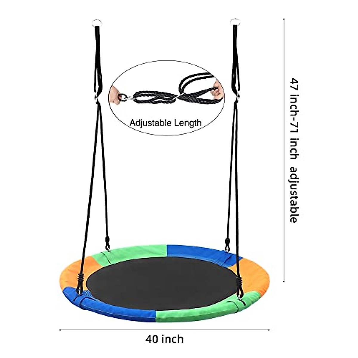 40 Inch Tree Swing Saucer Swing Tree Saucer Swings for Kids Outdoor Swing Round Swing Seat