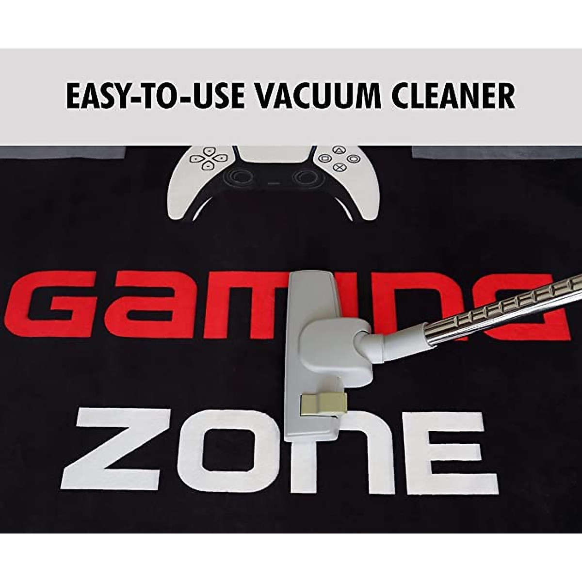Jasde Gaming Room Decor for Gamer Bedroom Living Black Rug Washable Video Game 3 x 2 Feet (90 x 60 cm)