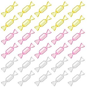 EOPER 30 Pieces Candy Shaped Container, Mini Plastic Transparent Candy Box, Candy-shaped Bead Storage Case, Chocolate Box Gift Package for Baby Shower Birthday Party Beads Art DIY Crafts Jewelry