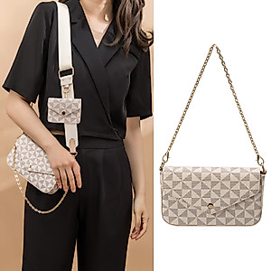 Lacel Urwebin Small Crossbody Bags for Women Stylish Designer Purses White Messenger Bags Coin Purse including 2 Size Bag