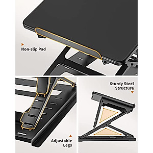 HUANUO Adjustable Laptop Stand for Desk, Adjustable Height Laptop Riser - Easy to Sit or Stand with 9 Adjustable Angles, Portable Computer Stand Fits 15.6 Inch Laptop & Notebook