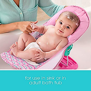 Summer Deluxe Baby Bather (Bubble Waves) - Bath Support for Use in the Sink or Bathtub - Includes 3 Reclining Positions