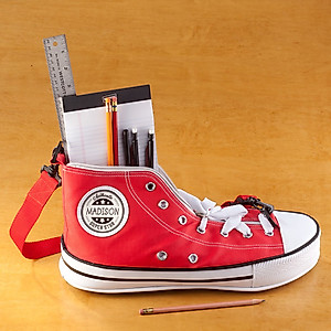 Miles Kimball Personalized Sneaker Shaped Backpack with Custom Name, Red, Zip Closure, Adjustable and Detachable Strap, 15” Long x 5” Wide x 8” High
