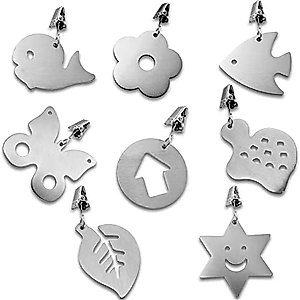 DEAYOU 8 Pack Stainless Steel Tablecloth Weights, Metal Table Cloth Holders Curtain Weights, Table Cover Clips Clamps Pendants for Outdoor, Picnic, Indoor, Garden, Party, Travel (Diverse Shapes)