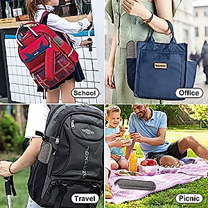 Travel Utensils Set with Case Reusable Portable Cutlery Set Stainless Steel 8pcs Including Dinner Knife Fork Spoon Chopsticks straws(Black)