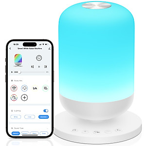 Morfone Sound Machine Baby with 34 Soothing Sounds White Noise Machine & Night Light Sleep Trainer with App Remote Control Alarm Clock Timer Setting Personal Sleep Routine for Babies Adult Kids