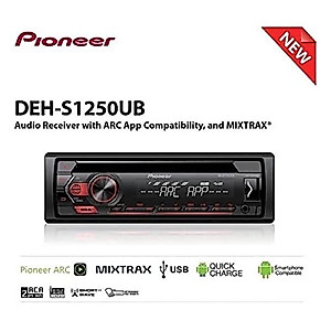 Pioneer Single Din In-Dash CD/CD-R/Rw, MP3/Wma/Wav Am/FM Front USB/Auxiliary Input MIXTRAX and Arc Support Car Stereo Receiver Detachable Face Plate