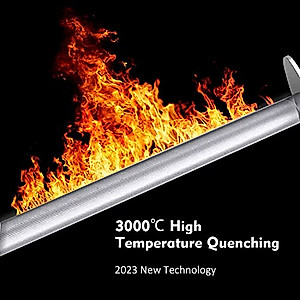 Knife Sharpener Rod,10" Honing Rod Commercial Grade Knife Sharpening Steel Rod Adopt 66HRC Hard Alloy Steel Material With Rosewood handle for Kitchen Knives and Hunting Blade Sharpening (10")