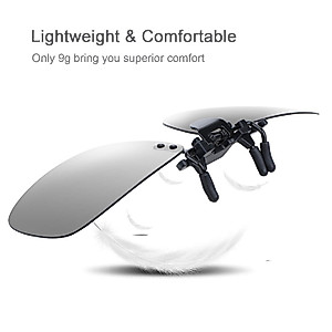Besgoods Cool Silver Mirror Polarized Clip-on Flip up Sunglasses Plastic Lenses Glasses Outdoor Driving Fishing Sport