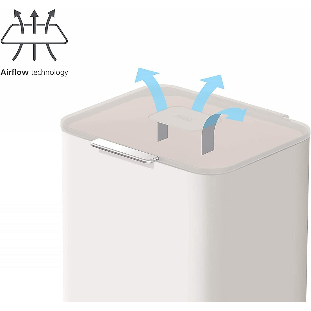 Joseph Joseph Totem Max 60 liter Waste Separation and Recycling Kitchen Trash Can with Odor filter and removable food waste caddy, Stone