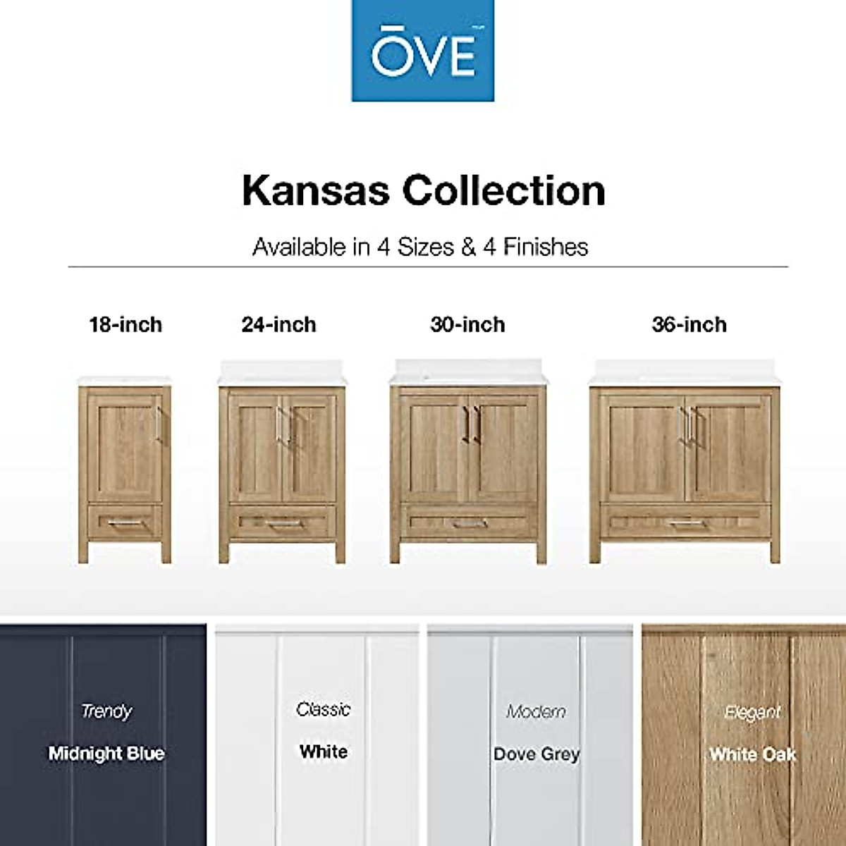Ove Decors Kansas 30 in. Single Sink Bathroom Cultured Marble Countertop Vanity, 30 inches, in Midnight Blue