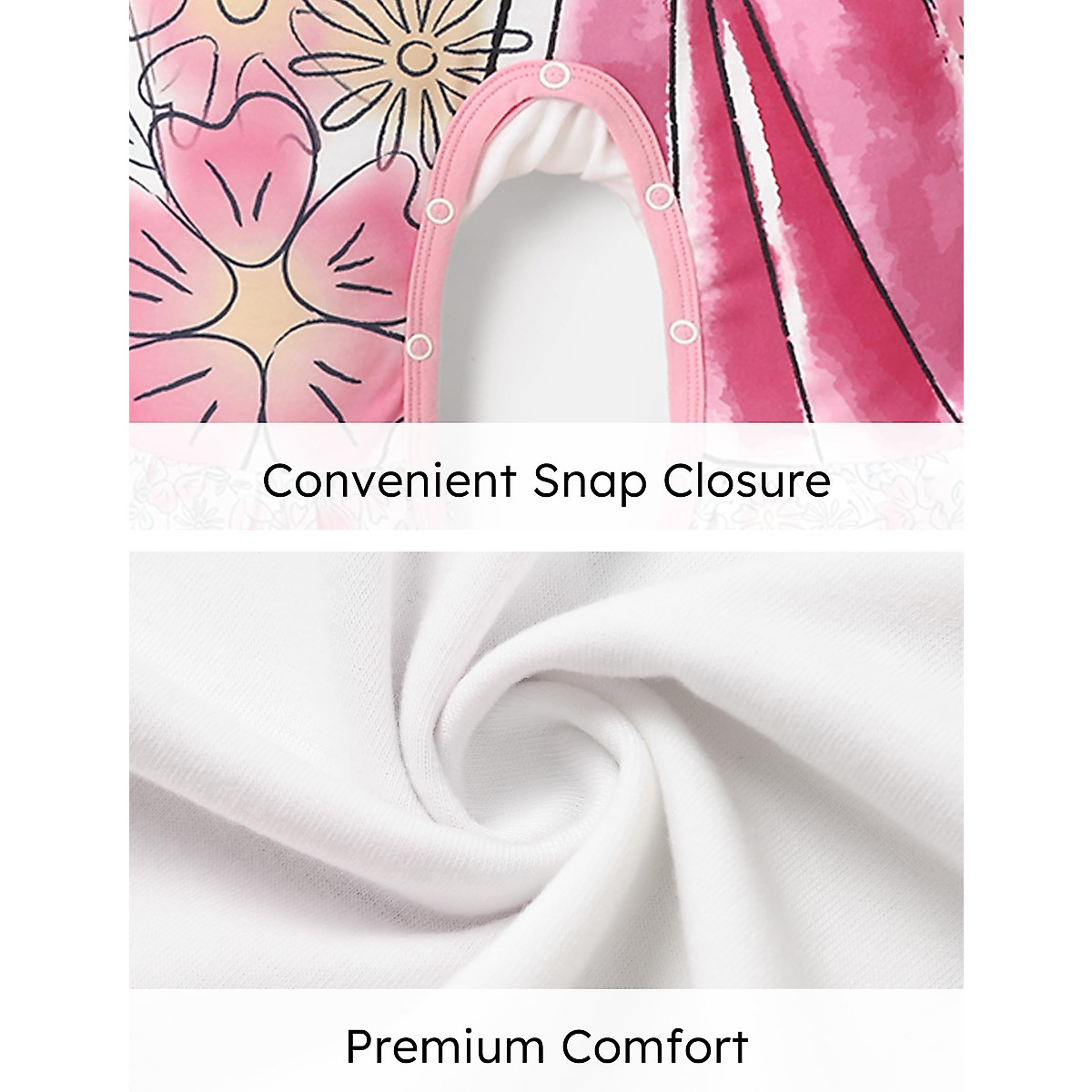 Disney Princess Aurora Baby Girls Romper: Long Sleeve White Ruffle Jumpsuit - Fall Baby Girl Clothes for Daily and Birthday Gift 3-6 Months