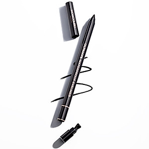 WOWCOMBO Ultimate Waterproof Eyeliner Pencil with Built-in Sharpener - Smudge-Proof - Long Lasting - Stays On All Day - Creates Bold & Defined Lines - Eye Makeup for All Ages & Skin Types (BLACK)