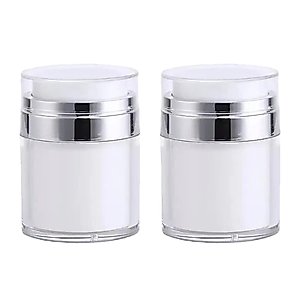 2pcs 30ml Airless Pump Bottle, Airless Pump Jar, Moisturiser Pump Dispenser, Airless Pump Jars, Drunk Elephant Container, Suitable for Filling Travel Foundation, Cream, Lotion, Moisturizer