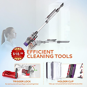 Extendable Quick Release Wand Compatible with Dyson V7 V8 V10 V11 V15 Extension Wand, Saving 18 to 27 Inch, Vacuums Attachment Extension Tube Replacement for Dyson Wand Stick Vacuum Cleaners(Silver)