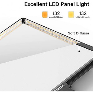 Dazzne D50 Keylight Video Conference Lighting with Wireless Remote, Webcam Lighting LED Streaming Light, 15.4 Inches 45W 3000K-8000K 3600LM Dimmable 0-100% for Broadcast/Zoom Meetings/Tiktok