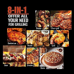 Z GRILLS Wood Pellet Smoker Grill with Foldable Front Shelf, Rain Cover, 459 sq in Cooking Area for Outdoor BBQ, Smoke, Bake and Roast (Bronze)