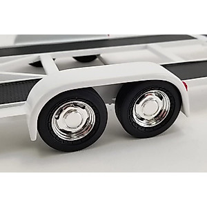 ModelToyCars Tandem Car Trailer with Tire Rack, White - Acme 18984-1/18 Scale Diecast Accessory