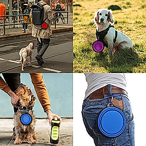 Collapsible Dog Bowls, Portable Foldable Dogs Cats Travel Water Food Bowls with Carabiner Clip for Walking, Traveling,Hiking (4 Pack)