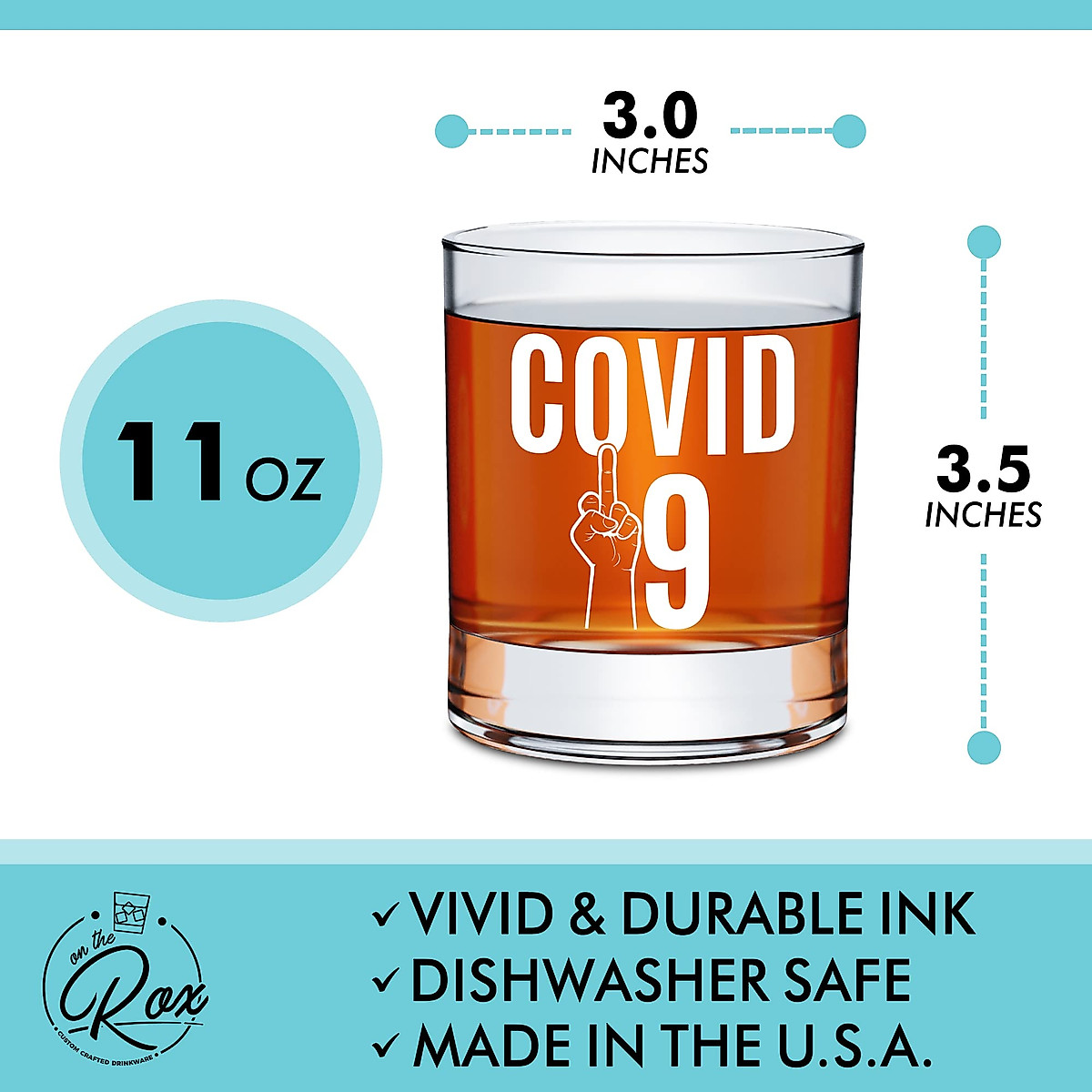 Funny Bourbon Gifts for Men - Whiskey Birthday Glass Gift Idea for Men Women - 11 Oz Dad Gifts Quarantine Scotch Drinking Glasses - Low Ball Rocks Mugs Social Distance Ideas for Man Bar Accessories