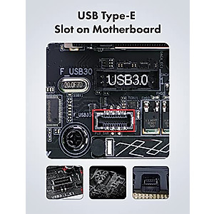 GRAUGEAR USB 3.2 Gen 2 USB-C Front Panel Adapter, Motherboard Header Extension Cable, USB-C Female to 20-pin USB Type-E A-Key Male Connector with PCIe Full Height Bracket, 19.6 in [G-AD-ETC-10G]