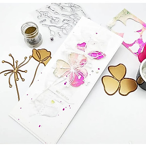 Lapoo Metal Cutting Die for Scrapbooking, 3D Backgrounds Frame New Cutting Dies DIY Album Card Making Decor Paper Craft Metal Die Cuts Party Wedding Decorations (Lotus Leaf A 4.8 x 3.6 in)