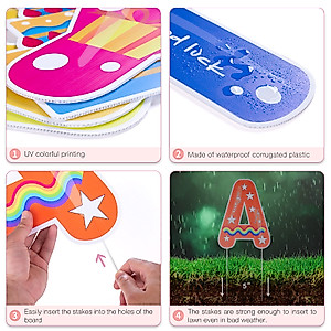 HOMENOTE 18Pcs Happy Birthday Yard Signs with Stakes, 2 x 5m LED Lights and Personalized Signs, 16” Large Size - Birthday Letters Signs for Yard Lawn Outdoor Birthday Decoration Party Supplies