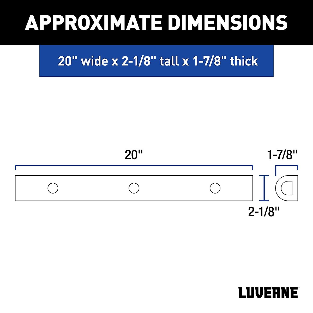 LUVERNE 2090616-2 20-Inch Universal Rubber Bumper Guard Protector Strips Loading Dock Rear Fender Pad Bump Stop, 2-Pack