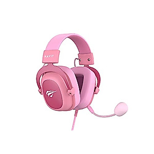 havit HV-H2002d Pink Gaming Headset Headset with Microphone, Speaker 53mm, Plug 3, 5mm: Compatible with XBOX ONE and PS4, HAVIT, HV-H2002d Pink