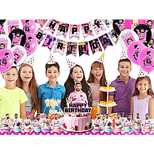Baeccheo Football Birthday Party Decorations, Birthday Party Supplies Set Include Happy Birthday Banner, Balloons, Cake Topper and Cupcake Toppers for Boys Girls Football Themed Birthday