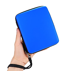 AKWOX Carrying Case Compatible with Nintendo 2DS with 8 Game Holders (Blue)