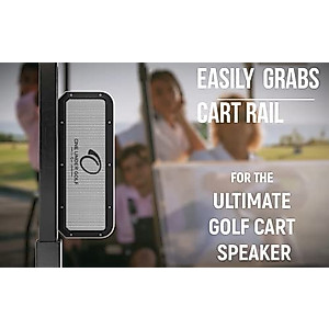 One Under GX40 Magnetic Wireless Speaker | Built in Magnet Locks onto cart Rail | Massive 40W Sound | IPX7 Waterproof,Shockproof,18 Hr Battery,100ft Range,Fast Type-C Charger-Gray