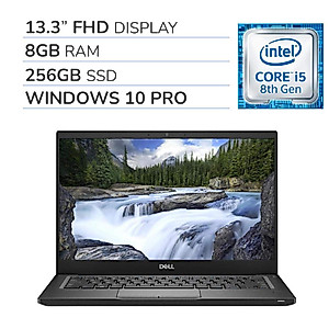 Dell Latitude 7390 2021 Premium 13.3 FHD Laptop Computer, 4-Core Intel Core i5-8350U 1.70 GHz, 8GB RAM, 256GB SSD, No DVD, Webcam,HDMI,Wi-Fi,Bluetooth, Windows 10 Pro (Renewed)