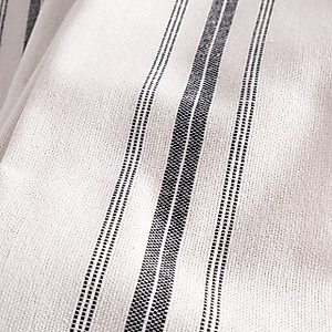 KAF Home Classic Farmhouse Stripe Kitchen Towels, Pure Cotton Dish Towels, Towel Dish Cloths for Cooking, Cleaning, and Dining, Set of 12, Charcoal