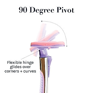 AOA Studio Women's 5-Blade 7pc Kit Including 1pc Handle 5pcs Five-Blade Heads from Swedish1pcs Stainless Steel Shower Hook Hydrating Aloe and Vitamin E Strip Cleanest, Closest, Comfortable Shave