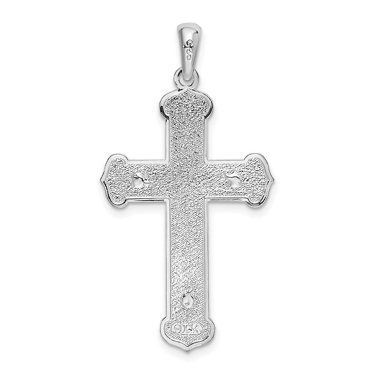 Diamond2Deal 925 Sterling Silver Budded Crucifix Pendant