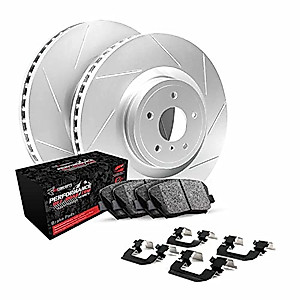 R1 Concepts Front Brakes and Rotors Kit |Front Brake Pads| Brake Rotors and Pads| Performance Off-Road/Tow Brake Pads and Rotors| Hardware Kit WLVH1-40058